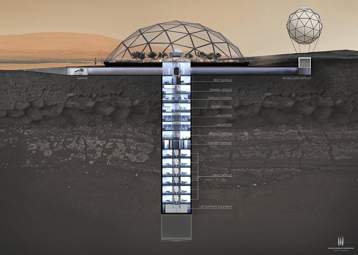 Jacques Rougerie Database : Underground skyscraper - Project of ...